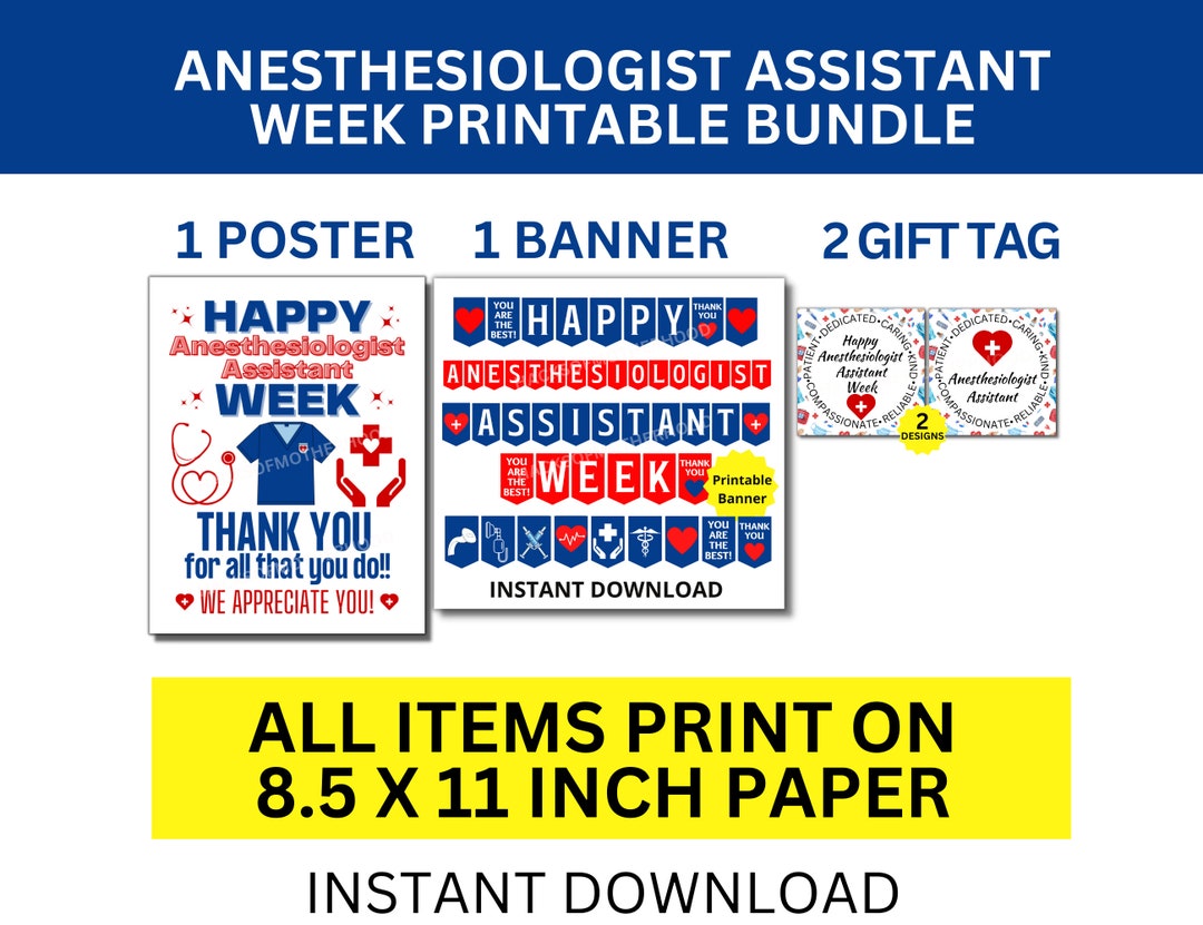 Anesthesiologist Assistant Week Printable Bundle, Happy CAA Week ...