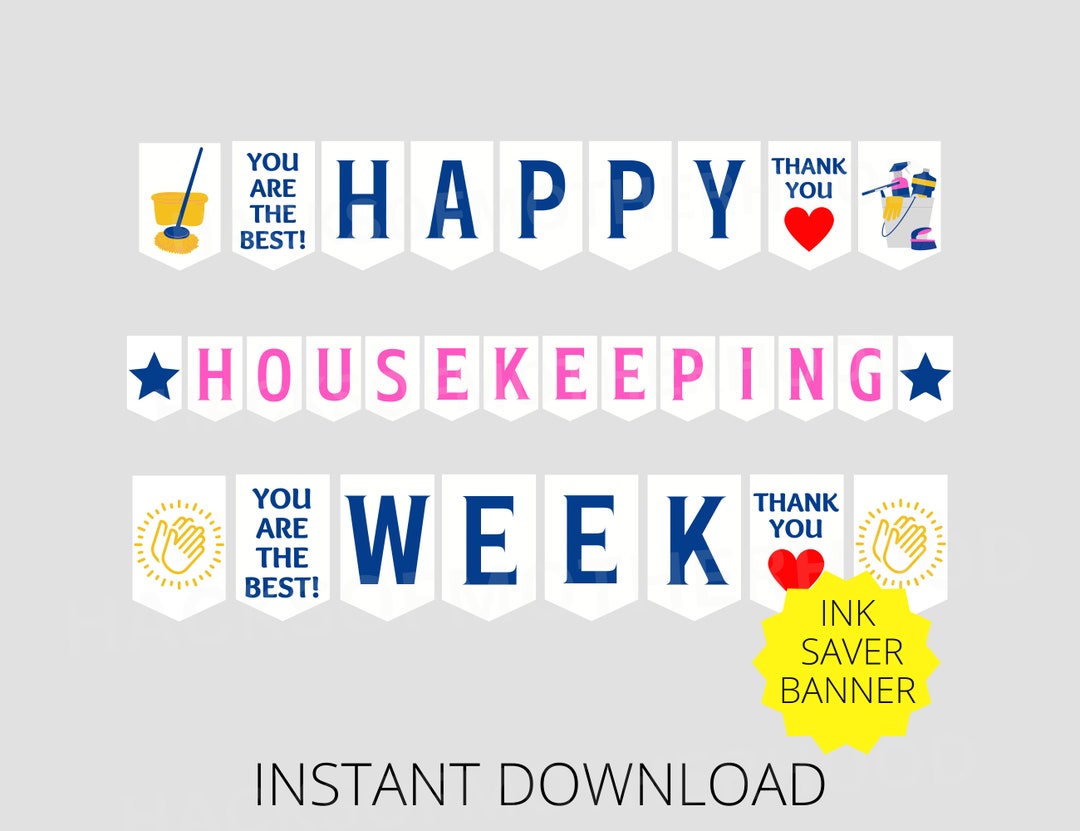 Housekeeping Service Week Printable Banner, Housekeeper Week Sign ...