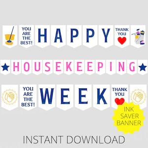 Housekeeping Service Week Printable Banner, Housekeeper Week Sign ...