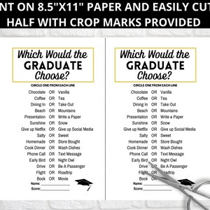 Graduation Party Game Printable, Graduate This or That Game, Party Game ...