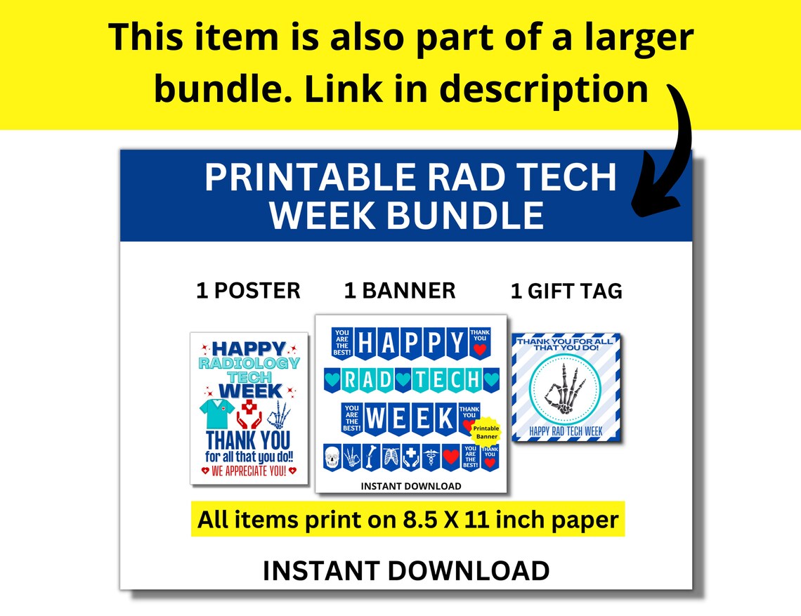 Rad Tech Week Printable Banner, Happy Radiologic Tech Week Sign ...