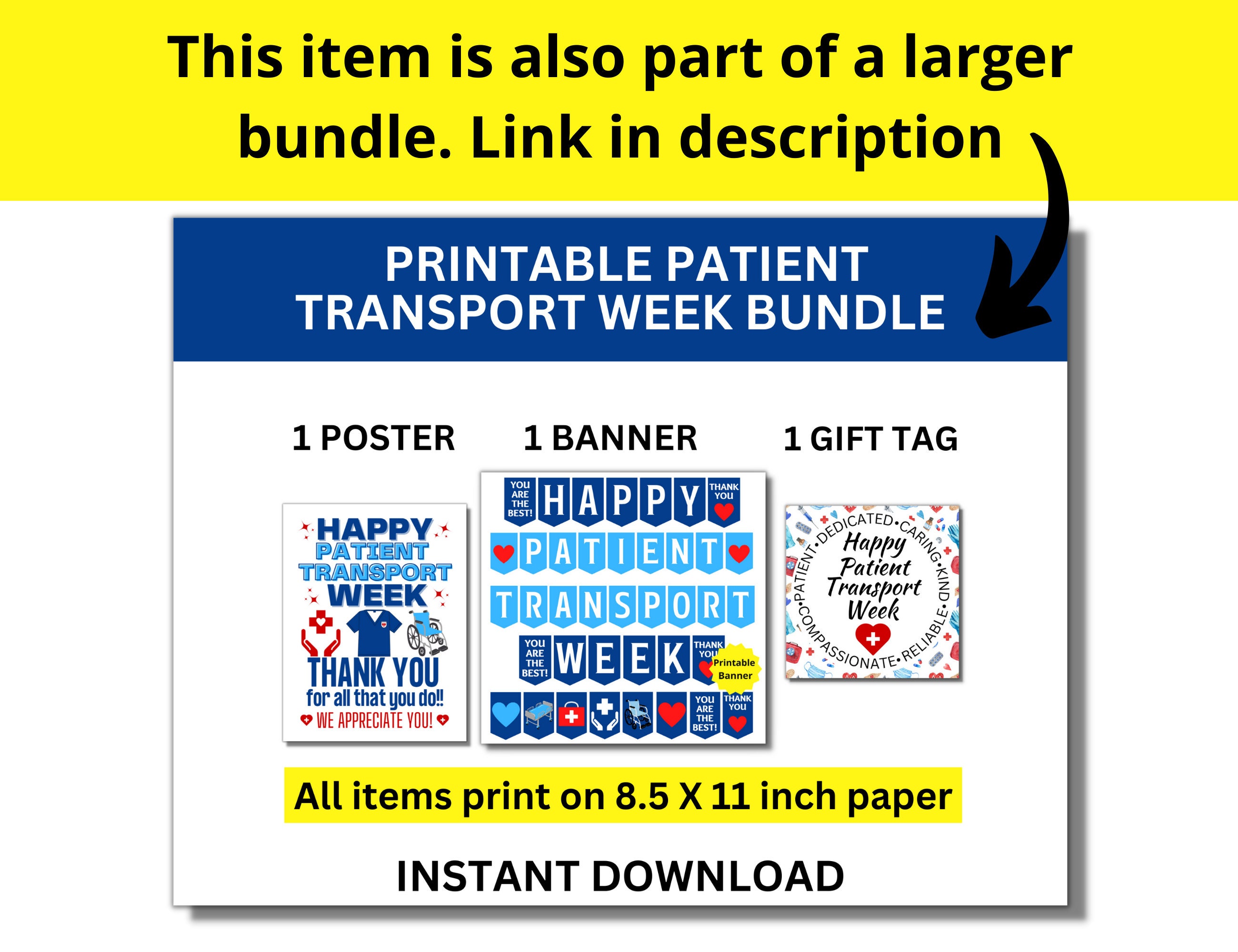 Patient Transport Week Printable Poster, Happy Patient Transporter Week ...
