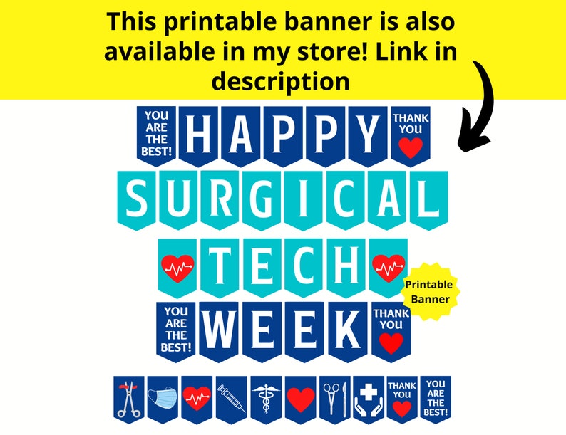 Surgical Scrub Tech Printable Sign, Happy Surgical Scrub Tech Week ...