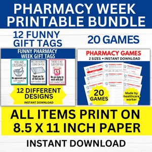 Pharmacy Week Printable Bundle, Pharmacy Week Gift, Pharmacist ...