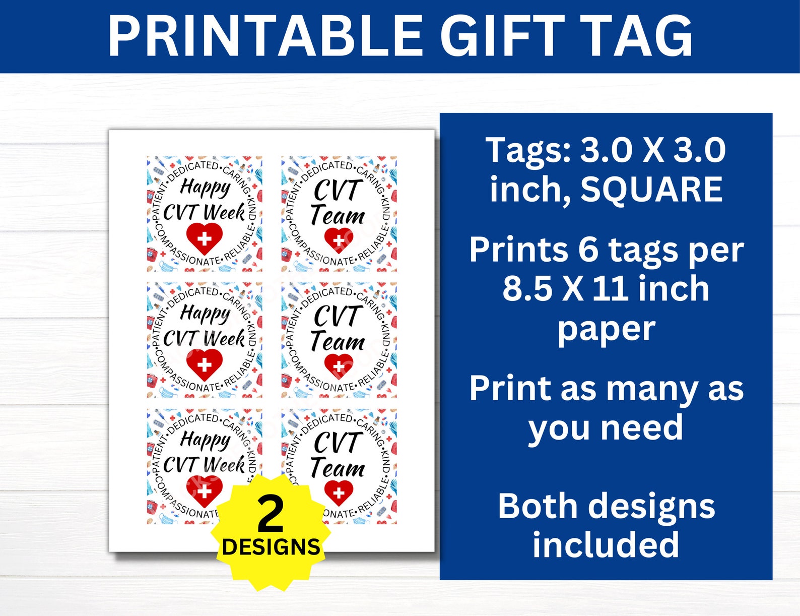 CVT Week Printable Bundle, Cardiovascular Professional Sign ...