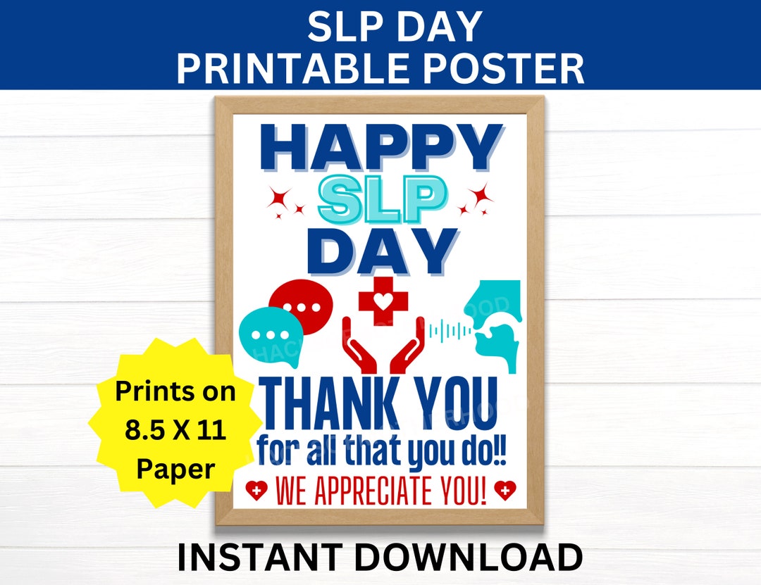 Speech Language Pathologist Printable Poster, SLP Day Sign, Speech ...