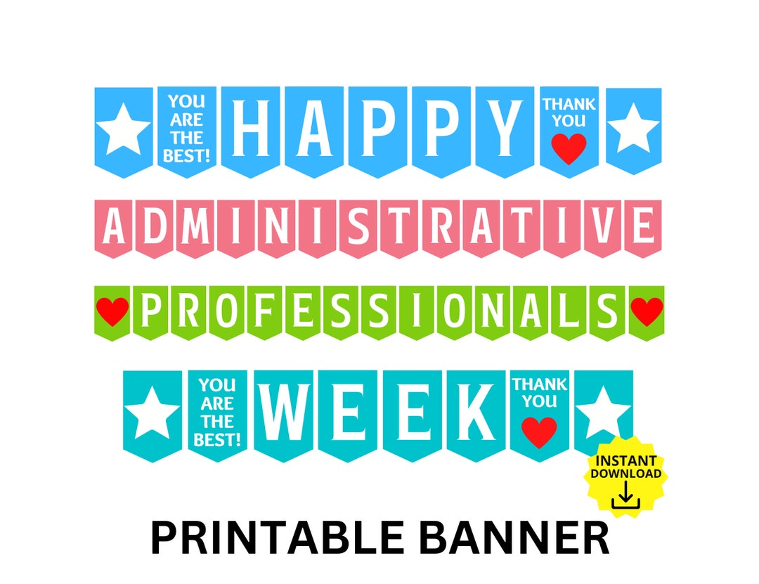 Administrative Professionals Day Printable Banner, Administrative ...