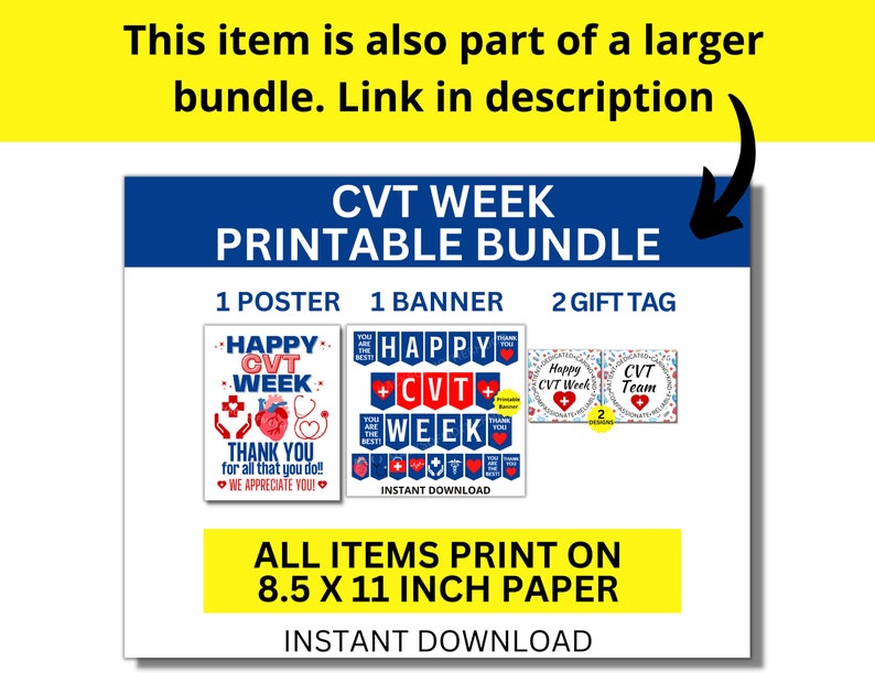 Cardiovascular Professionals Week Printable Banner, Happy CVT Week Sign ...