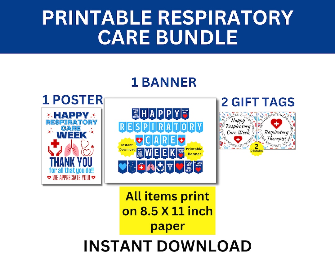 Respiratory Care Week Printable Bundle, Happy Respiratory Therapist ...
