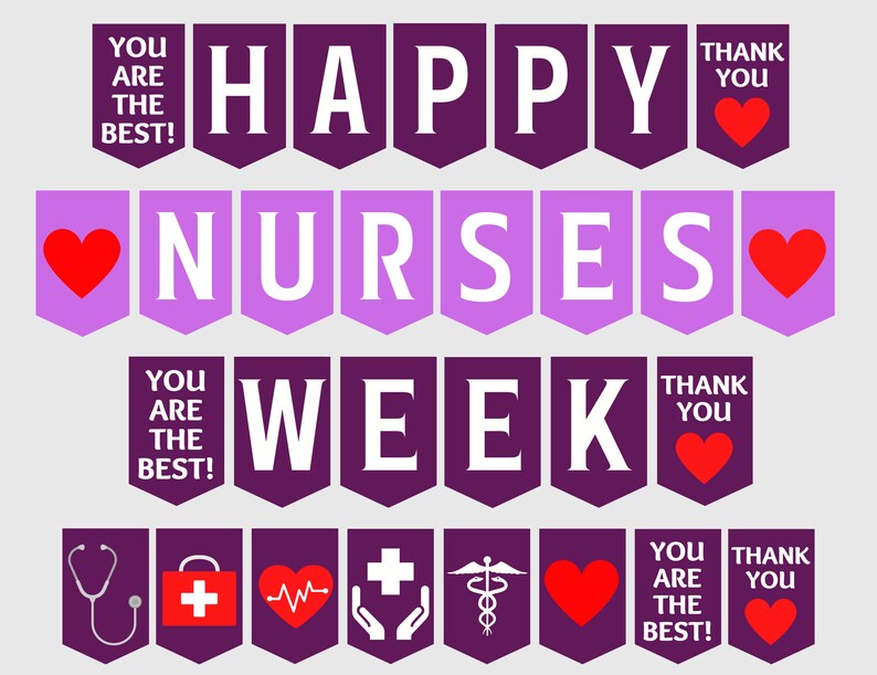 Nurses Week Printable Banner Happy Nurses Week Sign Nurse - Etsy