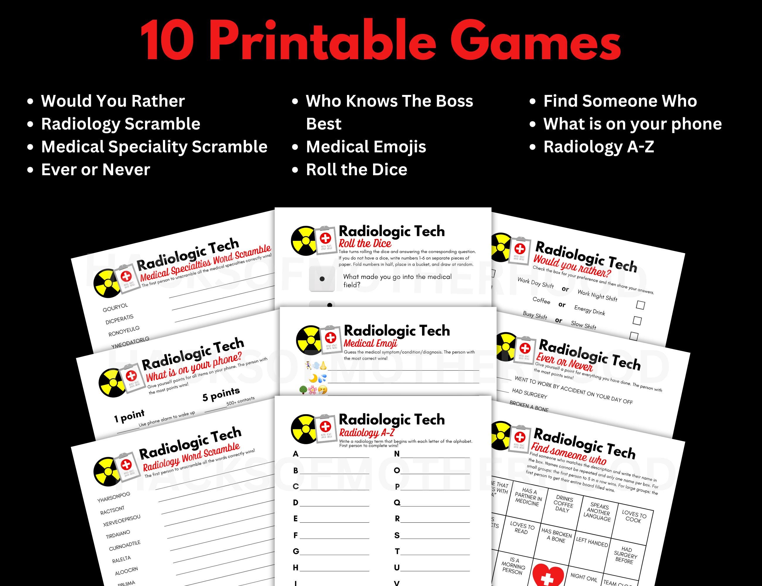 Rad Tech Week Printable Bundle, Radiologic Tech Week Banner, Rad Tech ...