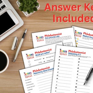 Phlebotomist Printable Game Bundle Phlebotomy Medical Games ...