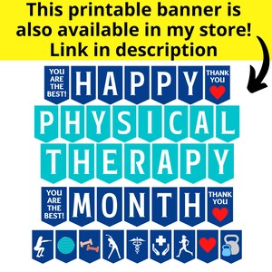 Physical Therapy Month Printable Poster, Happy PT Month Sign, Physical ...