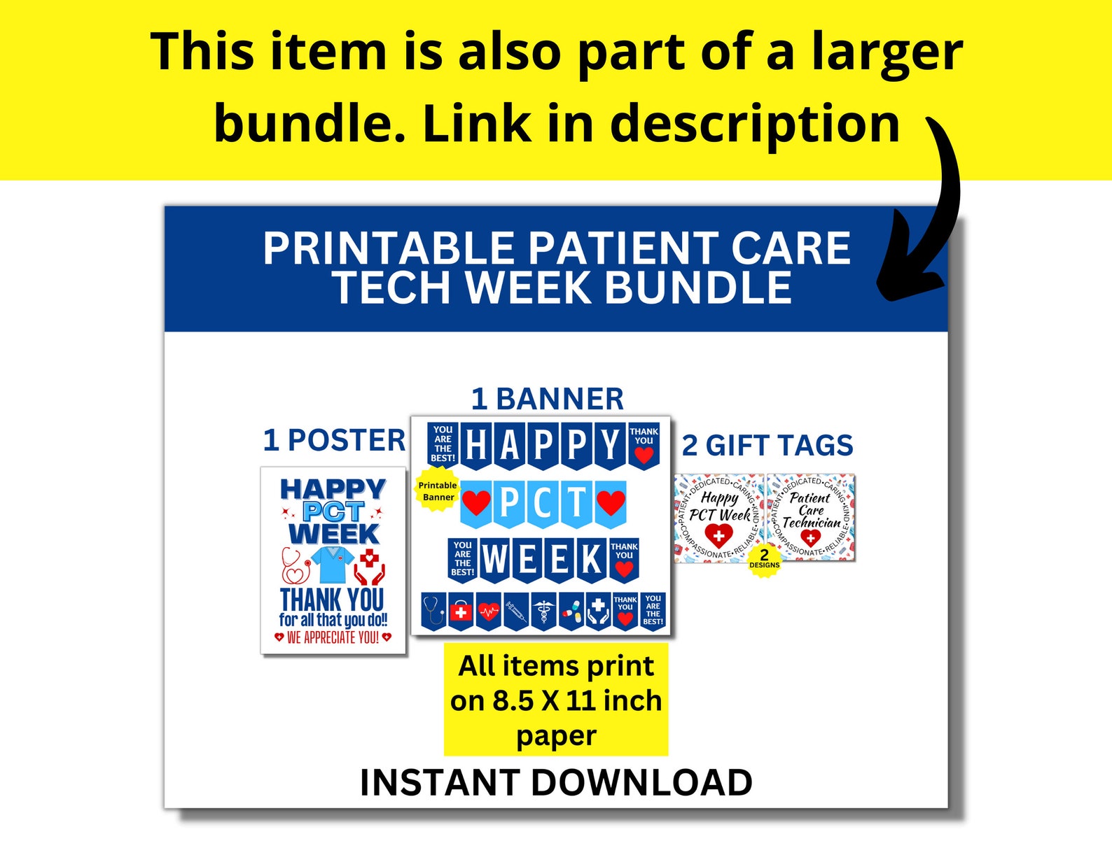 Patient Care Technician Week Printable Poster, Happy PCT Week Sign, PCT ...