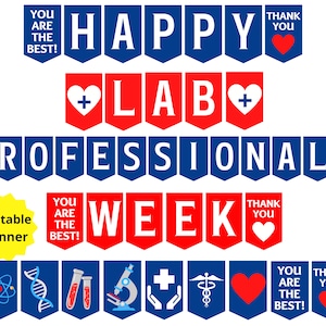 Happy Lab Week Printable Sign, Medical Laboratory Professionals Week ...