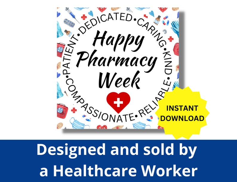 Pharmacy Week Printable Gift Tags, Happy Pharmacy Week Gift, Pharmacist ...