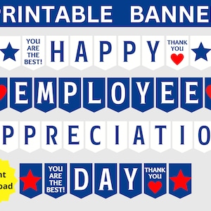 Employee Appreciation Day Printable Banner, Happy Employee Appreciation ...