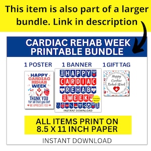 Cardiac Rehab Week Printable Poster, Happy Cardiac Rehab Week Sign ...