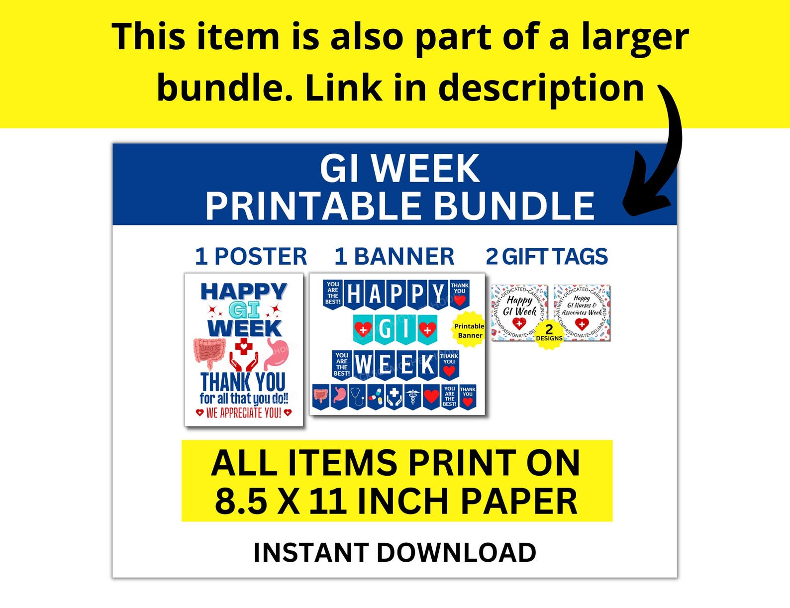 Happy GI Week Printable Banner, Gastroenterology Week, GI Nurse Gift ...