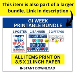 Happy GI Week Printable Banner, Gastroenterology Week, GI Nurse Gift ...