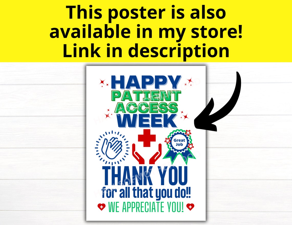 Patient Access Week Printable Bundle, Patient Access Professionals Week ...