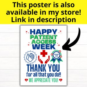 Patient Access Week Printable Bundle, Patient Access Professionals Week ...