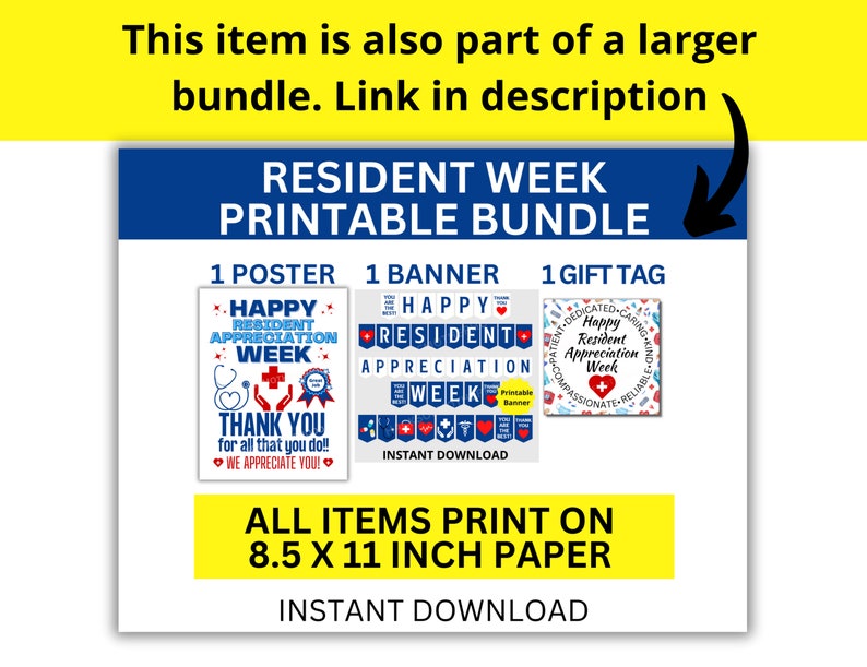 Resident Week Printable Gift Tag, Happy Resident Week Gift, Medical ...