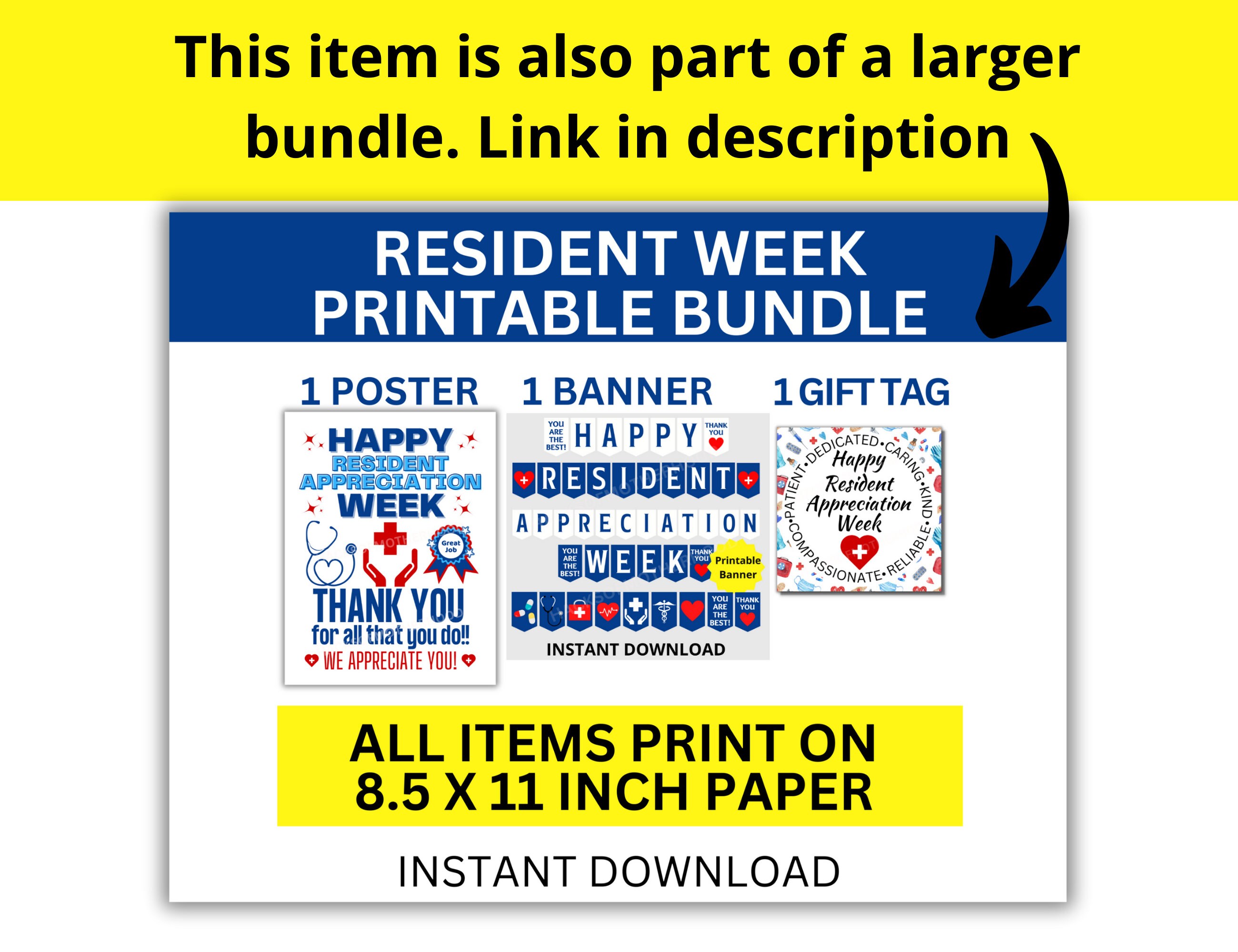 Resident Week Printable Gift Tag, Happy Resident Week Gift, Medical ...