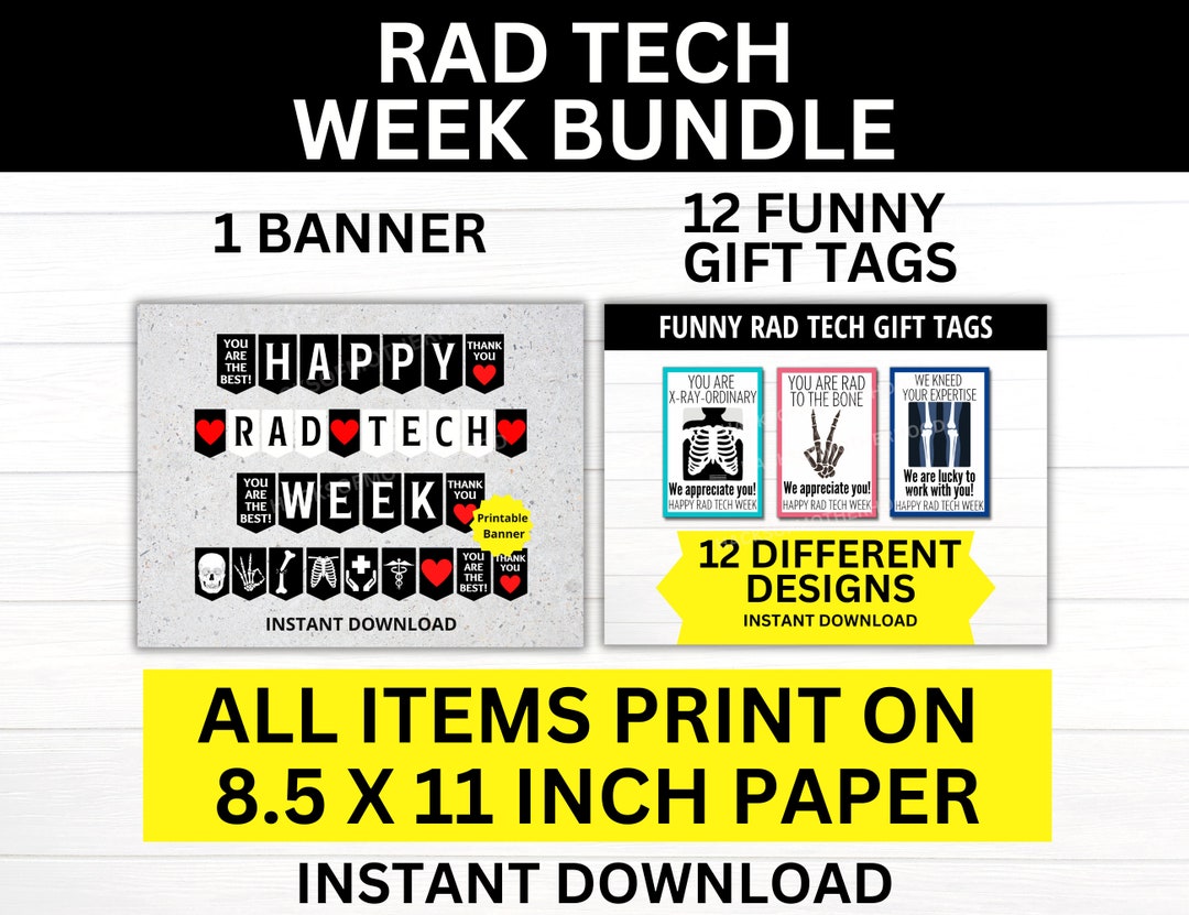 Rad Tech Week Printable Bundle, Radiologic Tech Week, Rad Tech ...