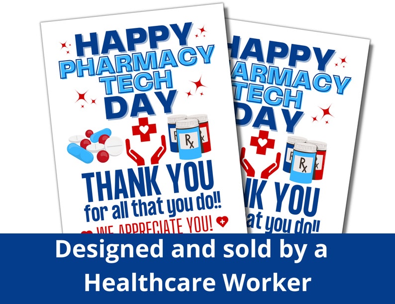 Pharmacy Tech Day Printable Poster, Happy Pharmacy Tech Day Sign ...