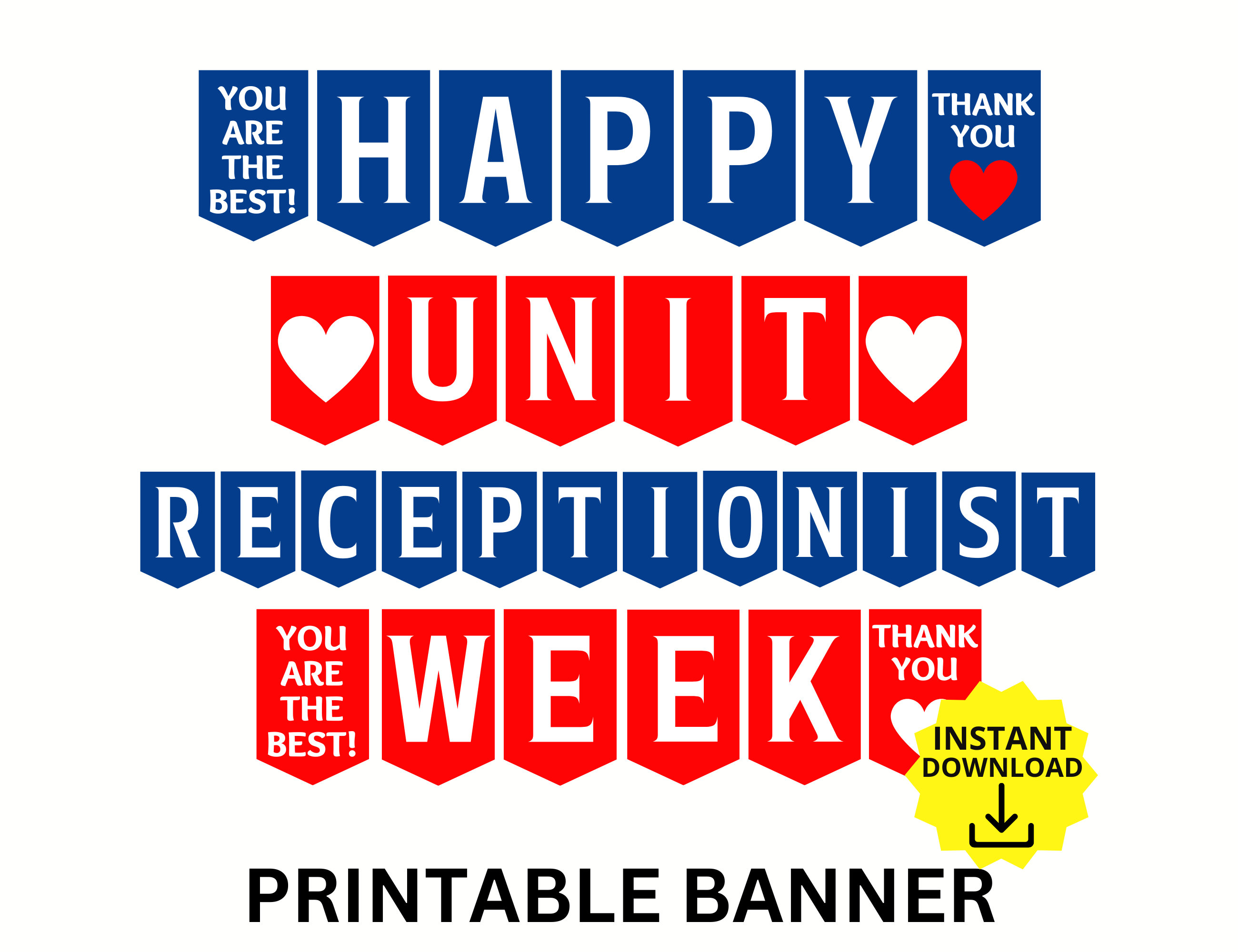 Unit Receptionist Week Printable Banner, Receptionist Week Sign ...