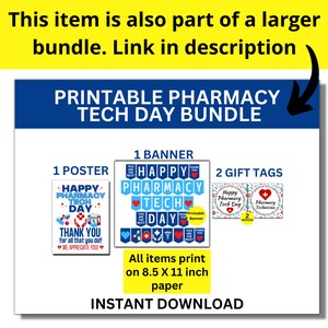 Pharmacy Tech Day Printable Poster, Happy Pharmacy Tech Day Sign ...
