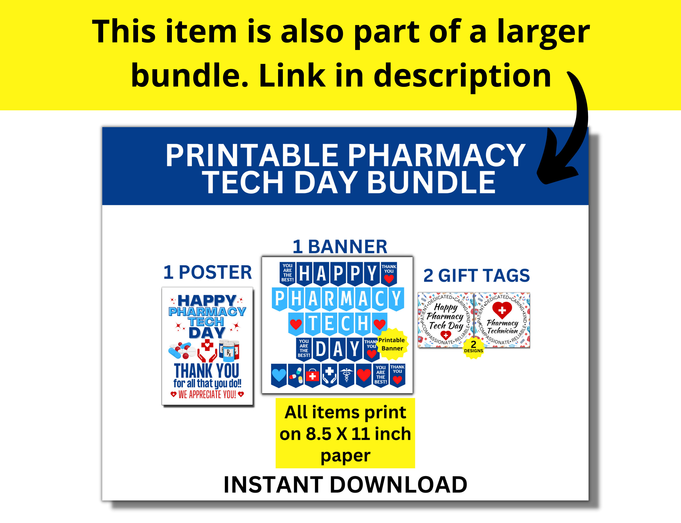 Pharmacy Tech Day Printable Poster, Happy Pharmacy Tech Day Sign ...