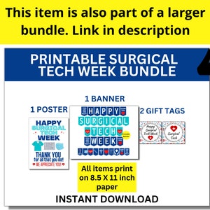 Surgical Scrub Tech Printable Sign, Happy Surgical Scrub Tech Week ...