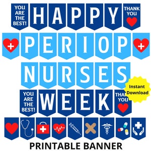 Perioperative Nurses Week Printable Banner, Periop Nurse Week Sign ...
