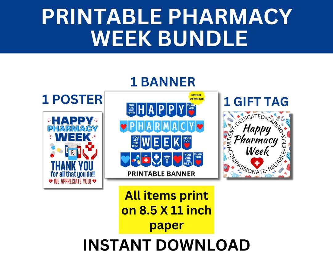 Pharmacy Week Printable Bundle, Happy Pharmacy Week Bundle, Pharmacist ...