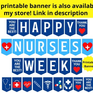 Nurses Week Printable Banner, Happy Nurses Week Sign, Nurse ...