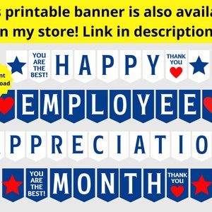 Employee Appreciation Week Printable Banner, Happy Employee ...