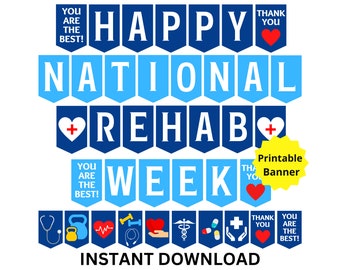 National Rehab Week Printable Bundle, Happy Rehabilitation Week, Rehab ...