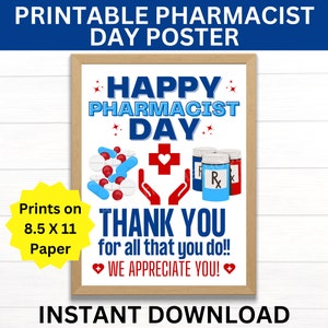 Pharmacist Day Printable Poster, Happy Pharmacist Day Sign, Pharmacist ...