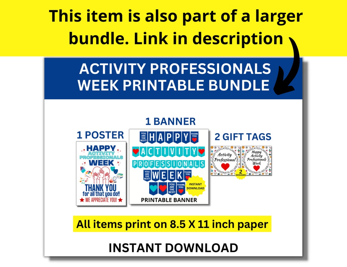 Activity Professionals Day Printable Poster, Activity Professionals ...