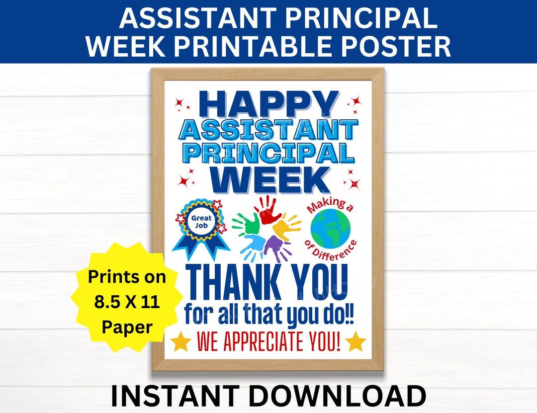 Assistant Principal Week Printable Poster, Assistant Principal Week ...