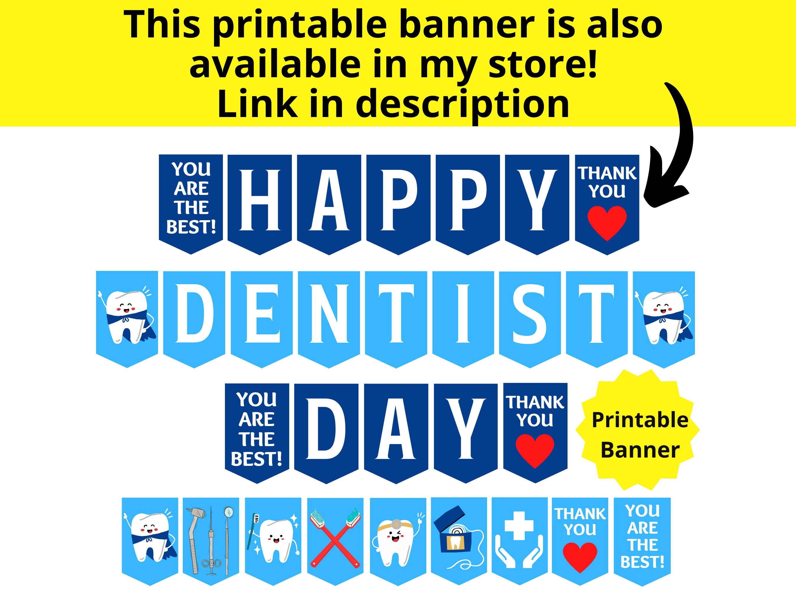 Dentist Day Printable Bundle, Happy Dentist Day, Dentist Gift, Dental ...
