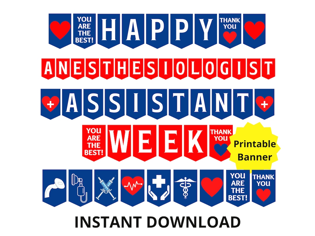 Anesthesiologist Assistant Week Printable Banner, Happy CAA Week ...
