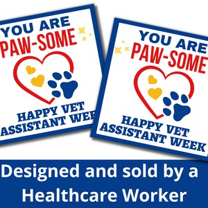 Veterinary Assistant Printable Gift Tags, Happy Vet Assistant Week Gift ...