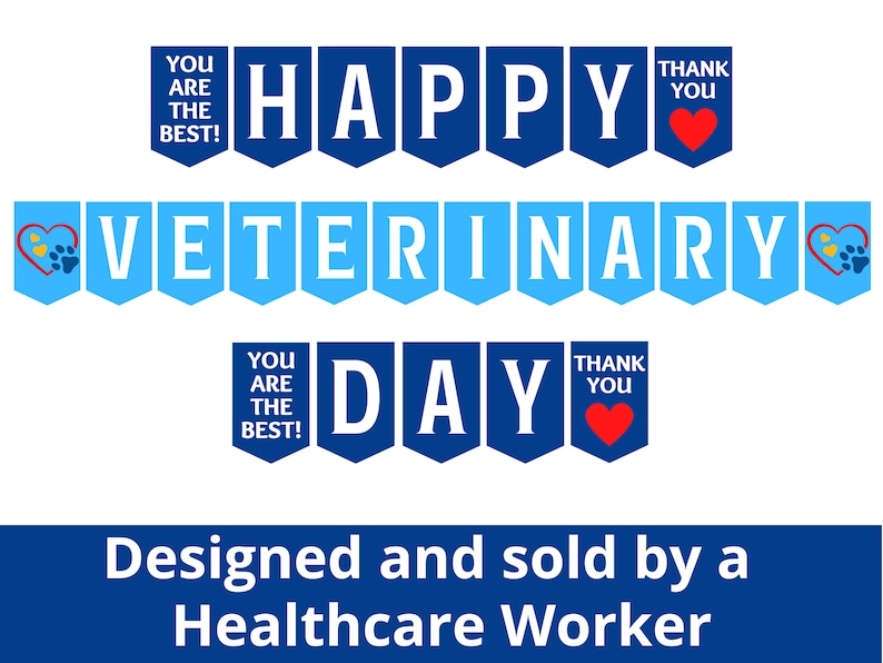 Veterinary Day Printable Banner Happy Veterinary Day Sign - Etsy