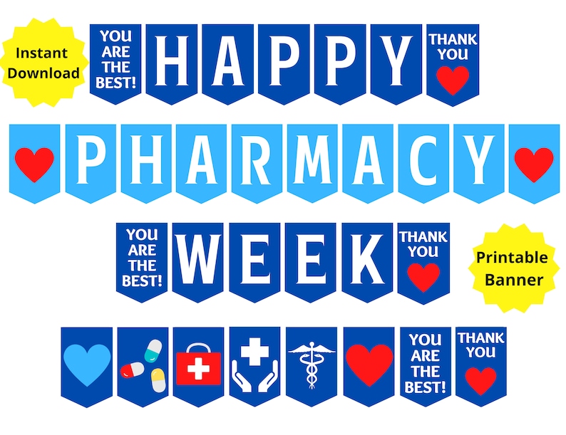 Pharmacy Week Printable Banner Happy Pharmacy Week Banner - Etsy