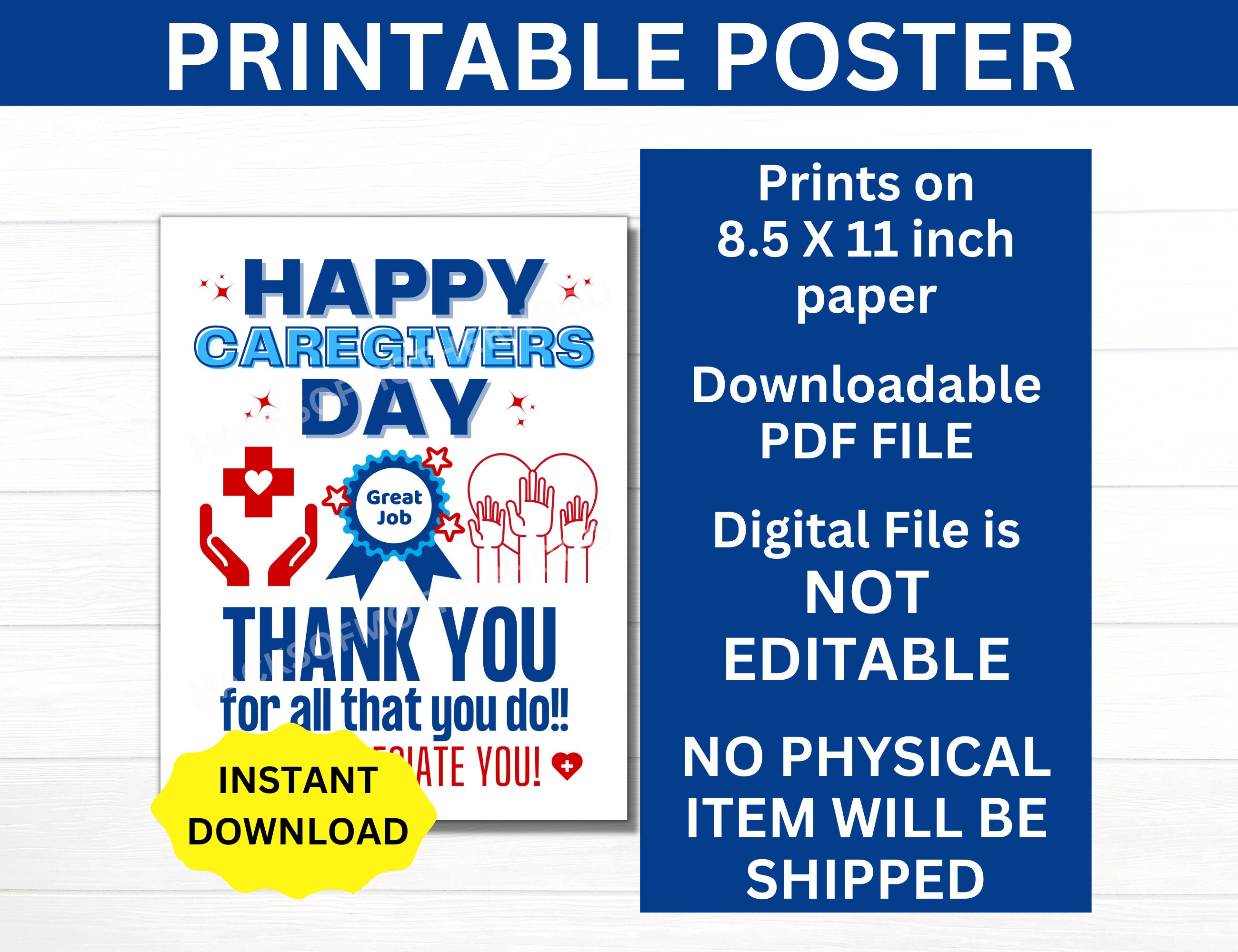 Caregivers Day Printable Poster, Happy Caregivers Day Sign, Caregivers ...