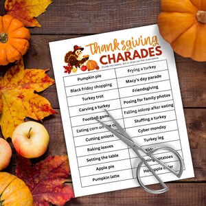 Thanksgiving Party Printable Game, Thanksgiving Charade, Thanksgiving ...