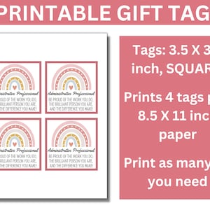 Administrative Professionals Printable Gift Tag, Administrative ...